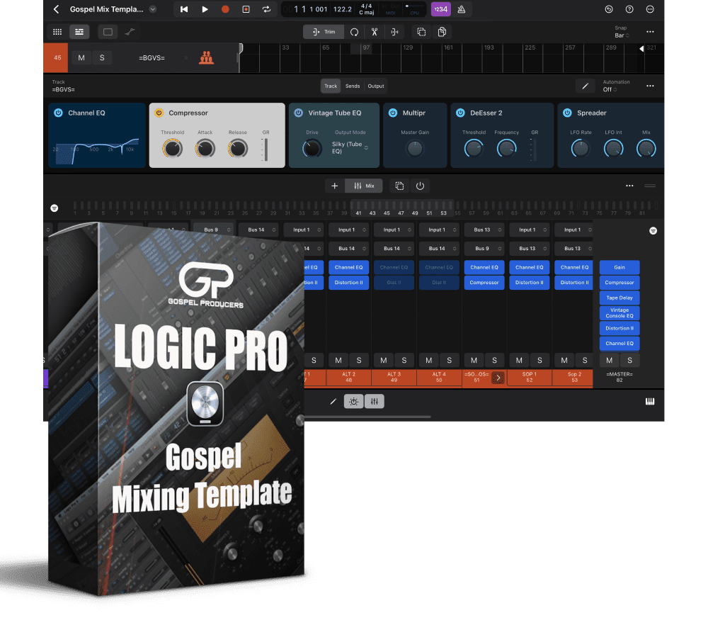 Gospel Mixing Template For Logic Pro(For iPad) - Gospel Producers